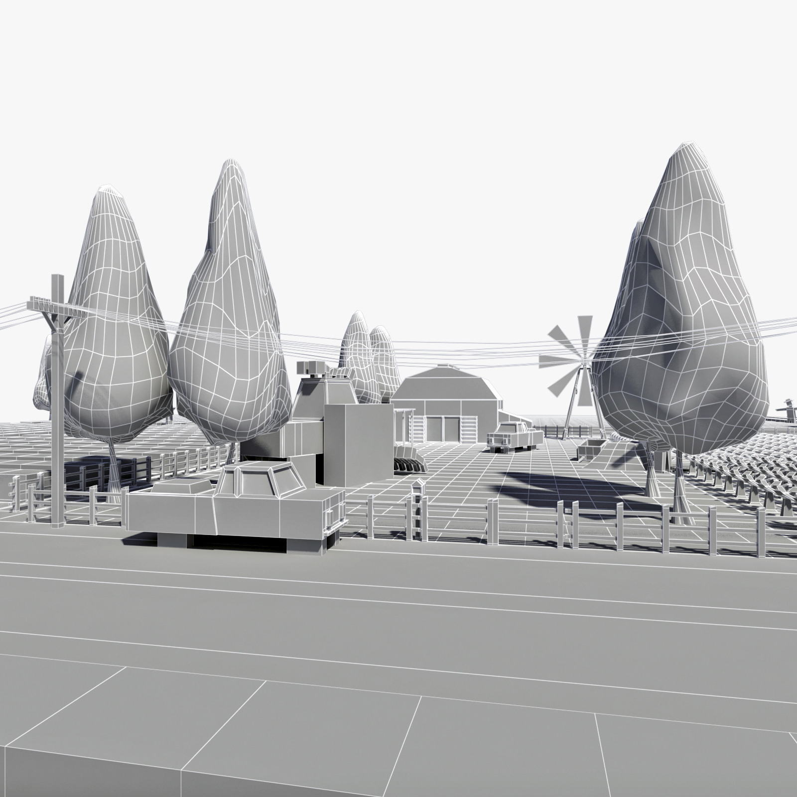 3d model cartoon farm