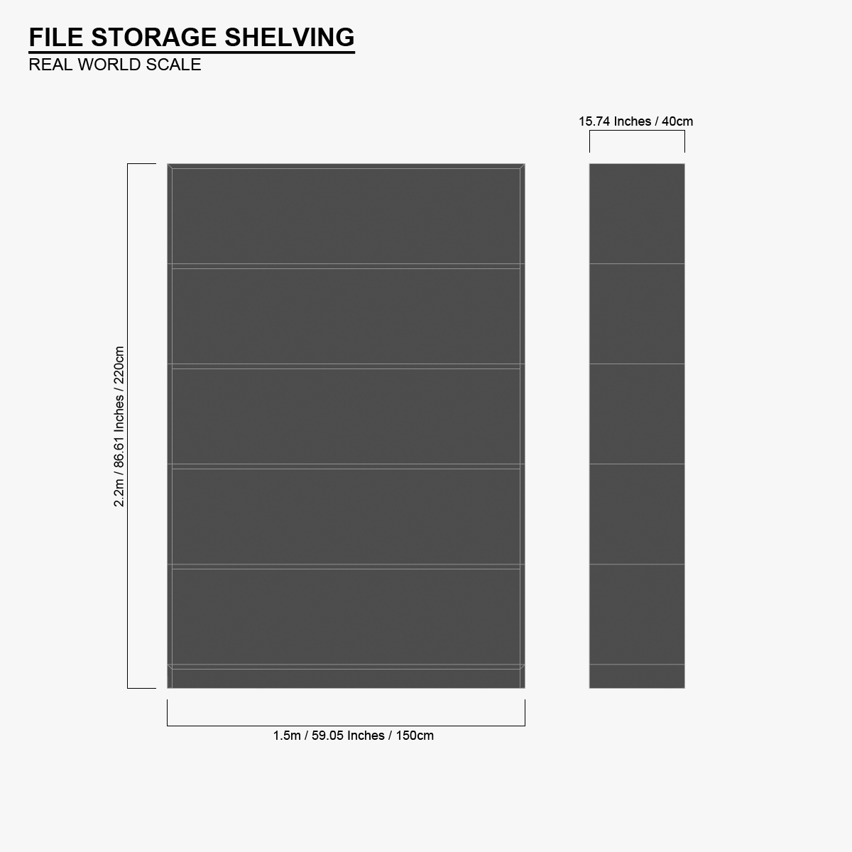 3d model of file storage shelving