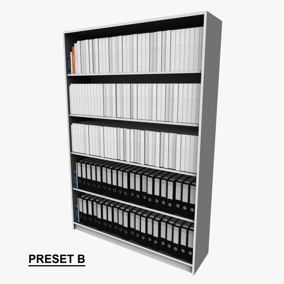 3d model of file storage shelving