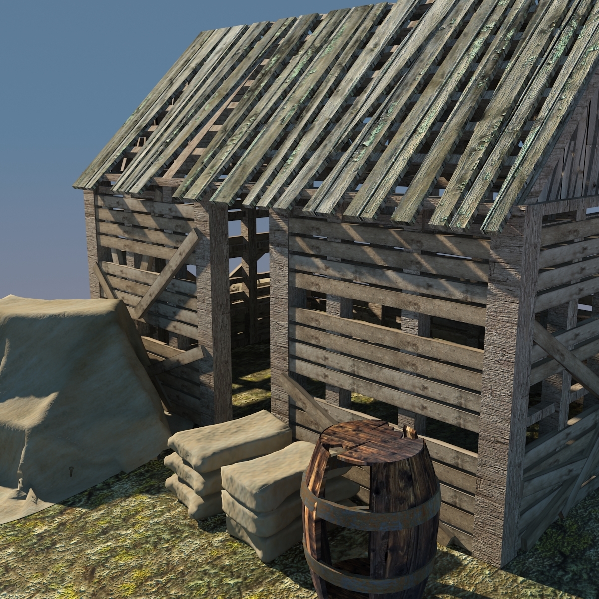 3d medieval shed