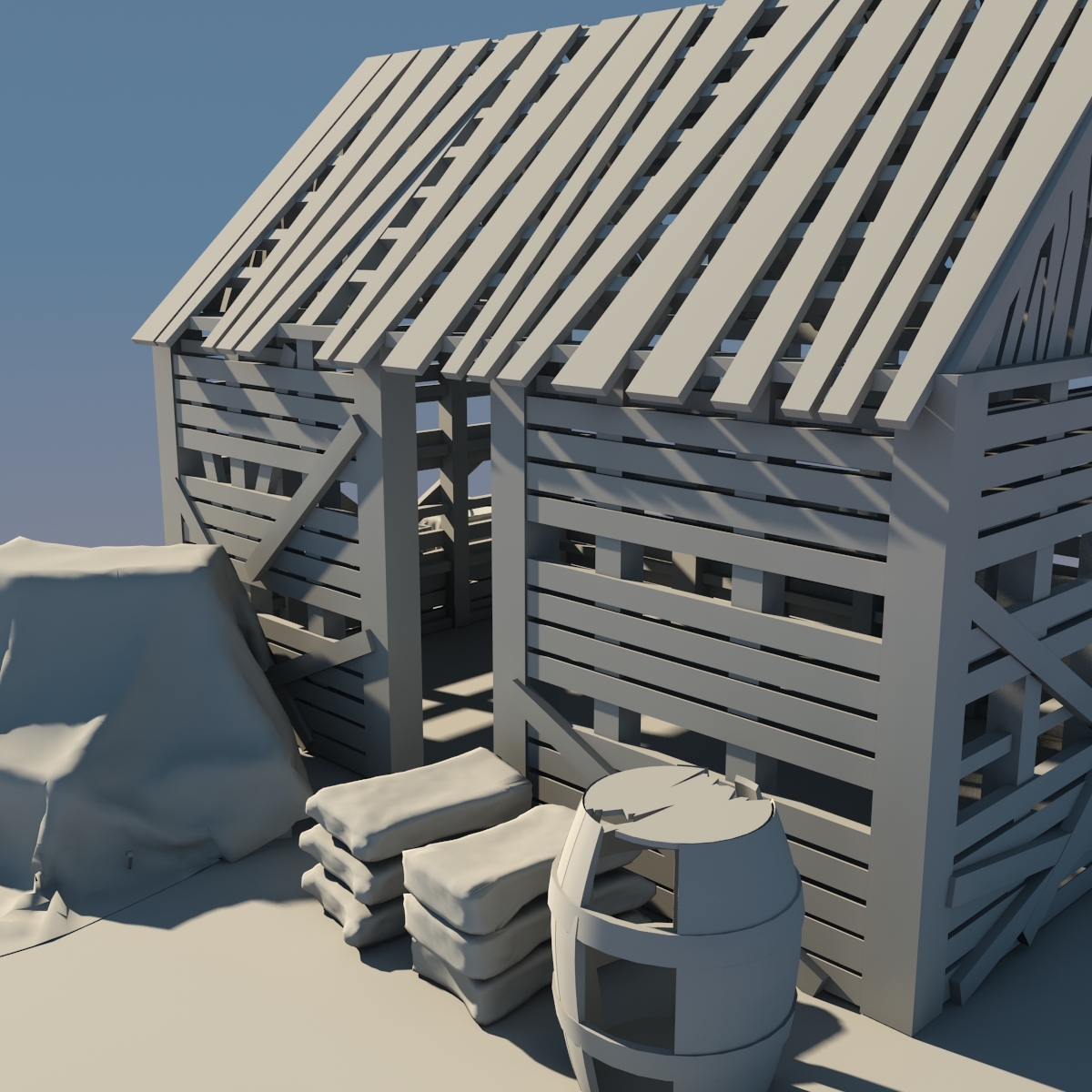 3d medieval shed