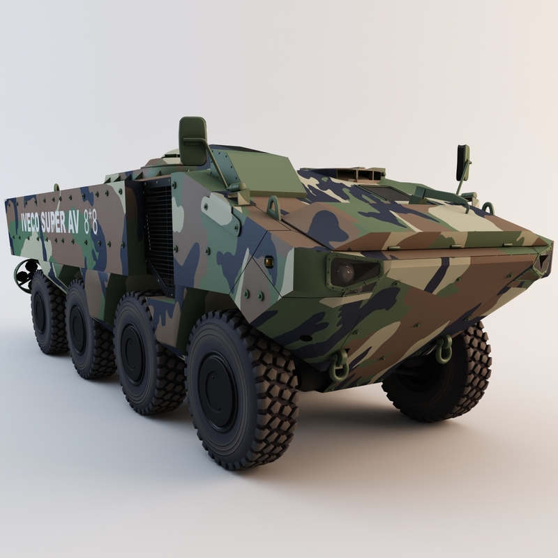 3d model iveco superav 8x8 armored