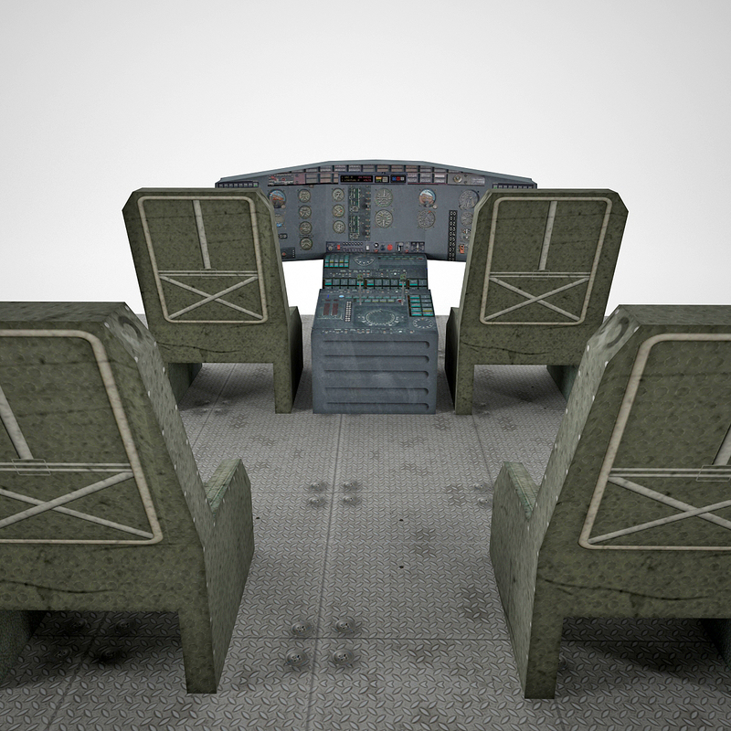 aircraft cockpit 3d model