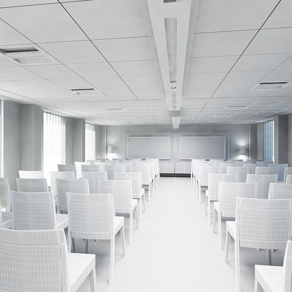 office training room interior 3d max
