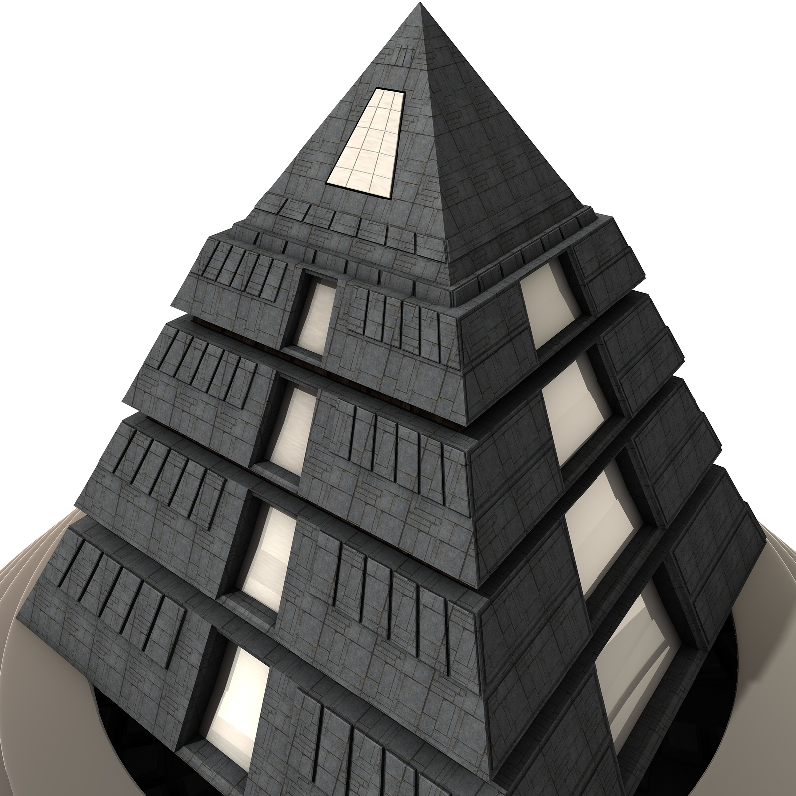 futuristic pyramid 3d model