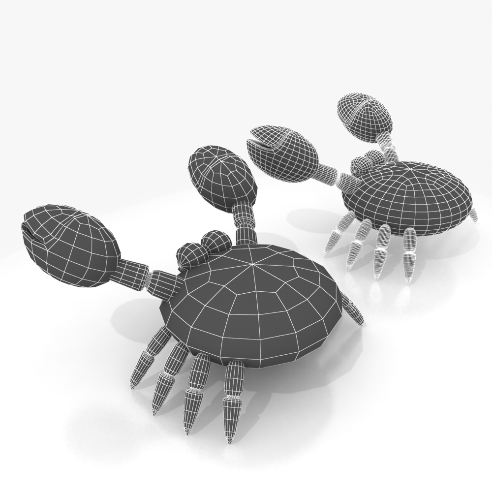 cartoon crab rig 3d model