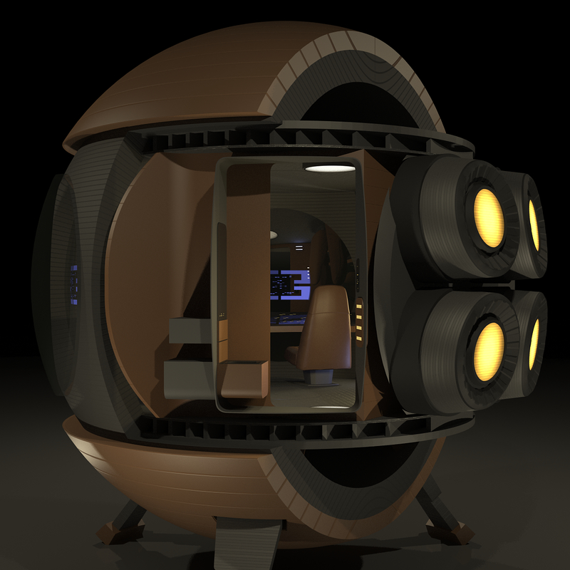 3dsmax shuttle pod