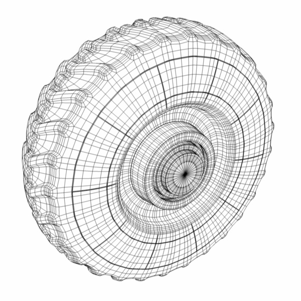 tractor wheel 3d dxf