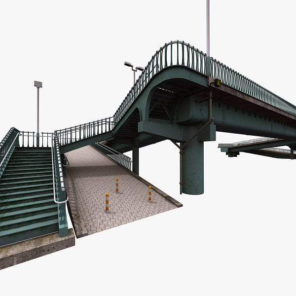 3d model city pedestrian bridge