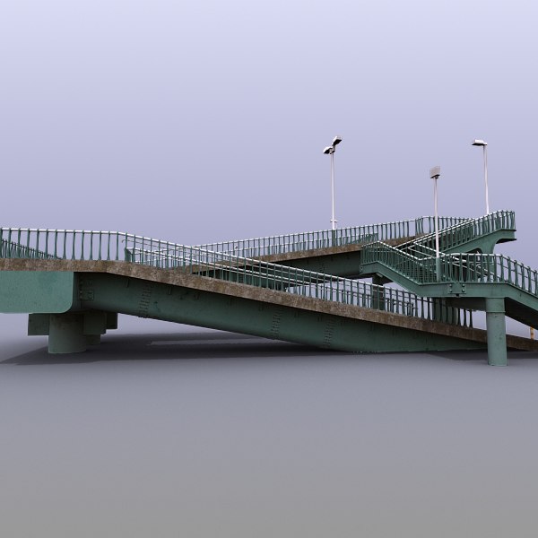 3d model city pedestrian bridge