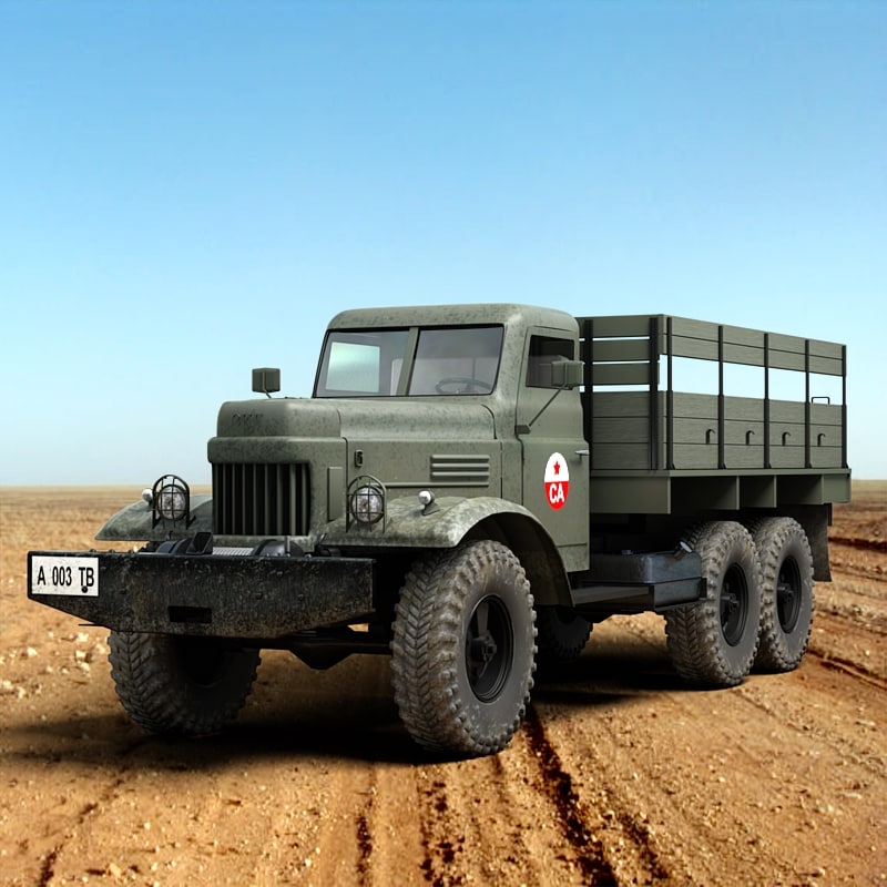 3d soviet zil military truck