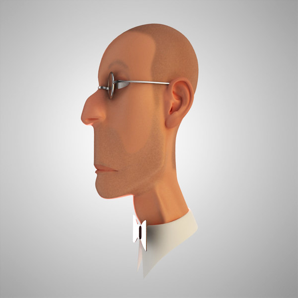 3d funny head cartoon
