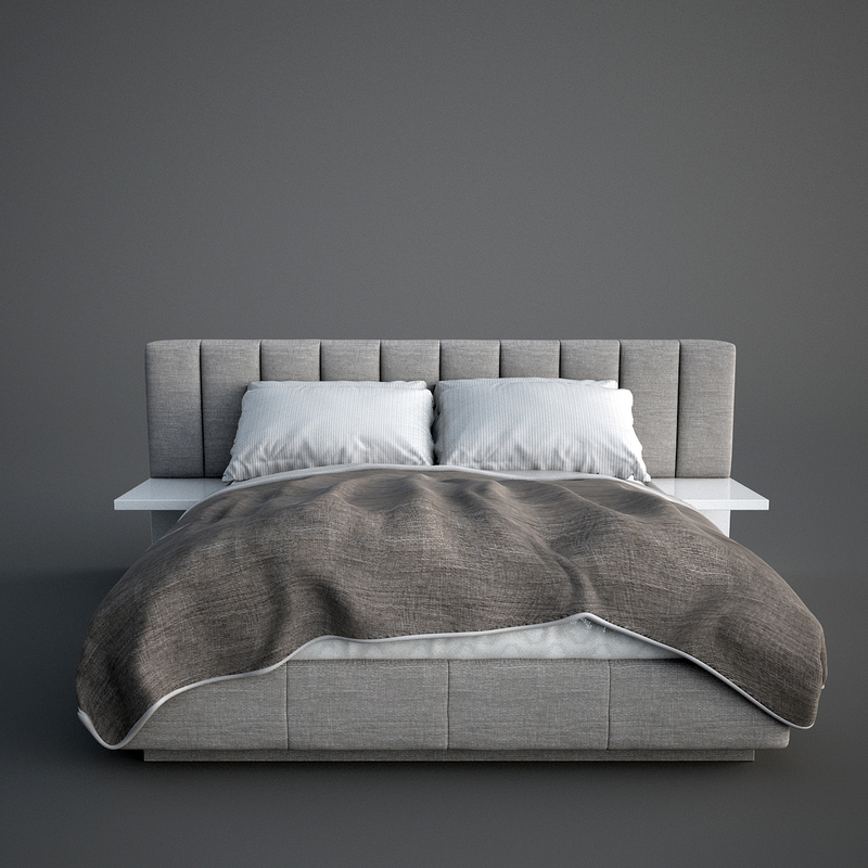 3d modern contemporary bed realistic model