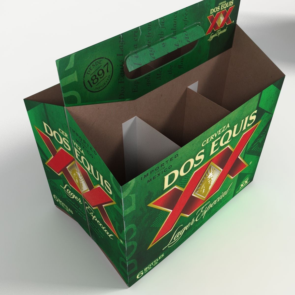 3D модель Шесть пакет пива Dos Equis - TurboSquid 715476