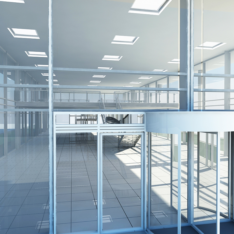3d interior glass building model