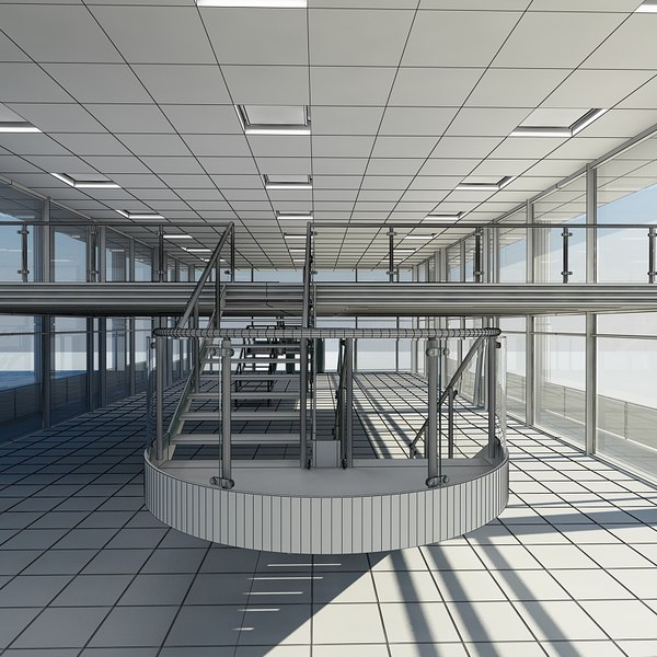 3d interior glass building model