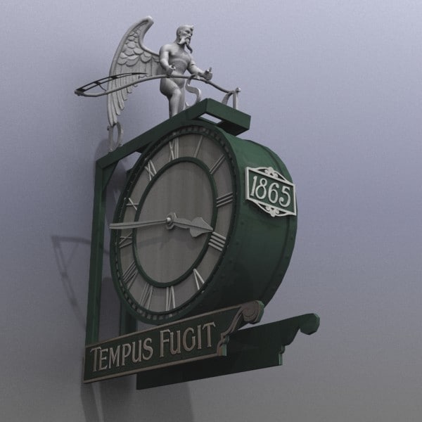 3ds max wall clock tempus fugit