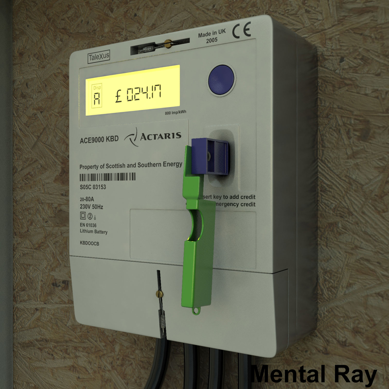 3d model electricity key meter