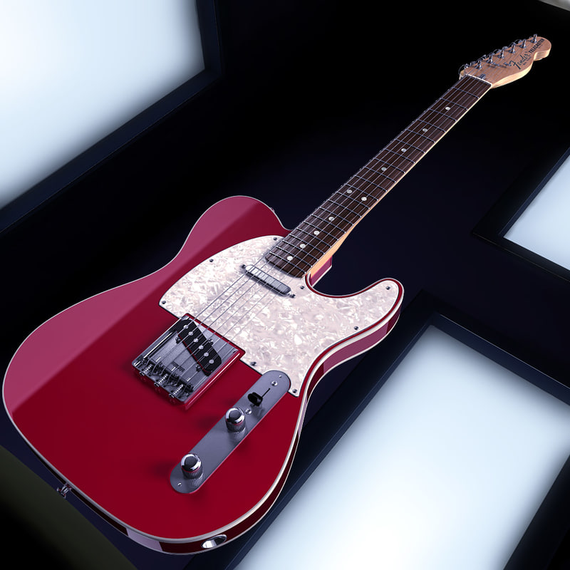 3d model fender telecaster deluxe guitar