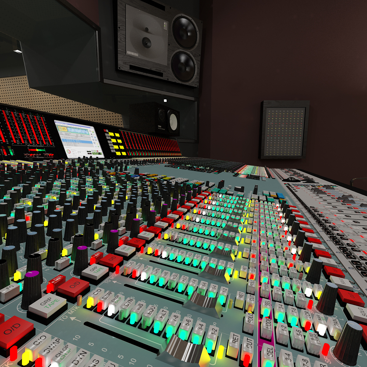 neve mastering console 3d model