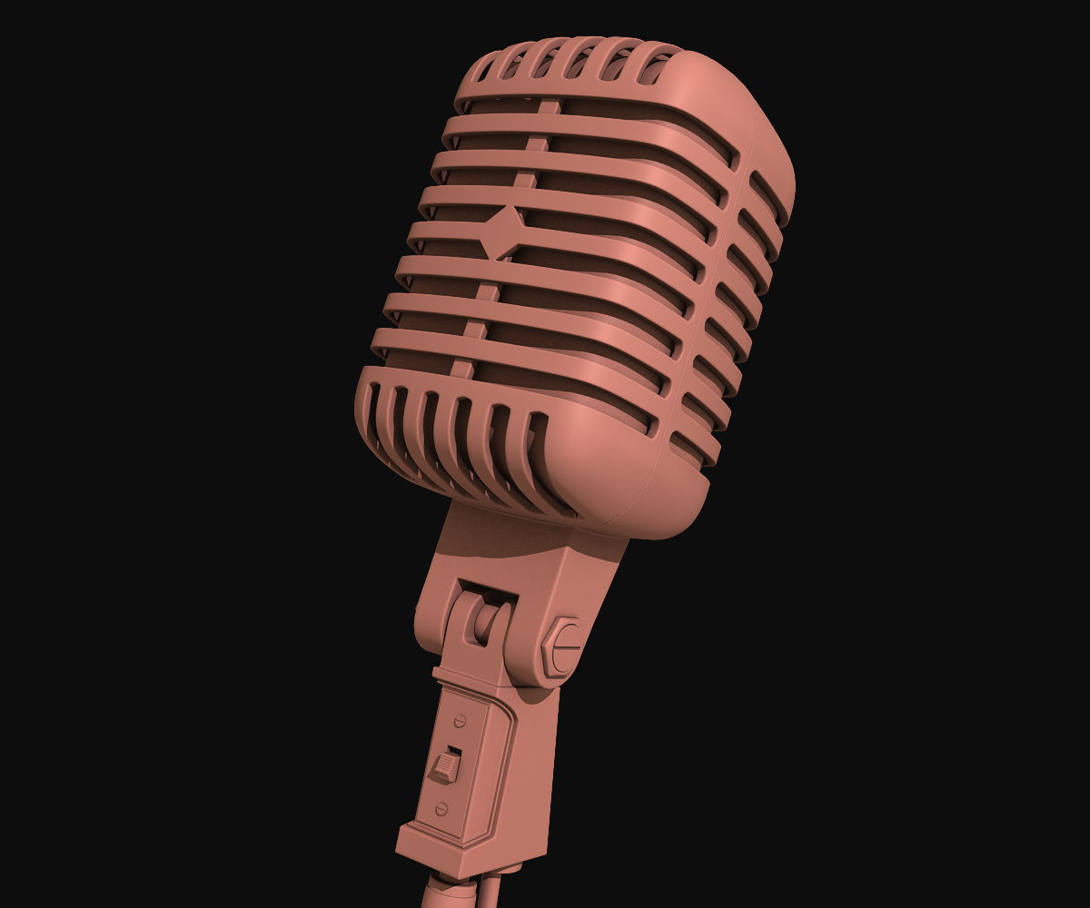 3ds max vintage microphone mic