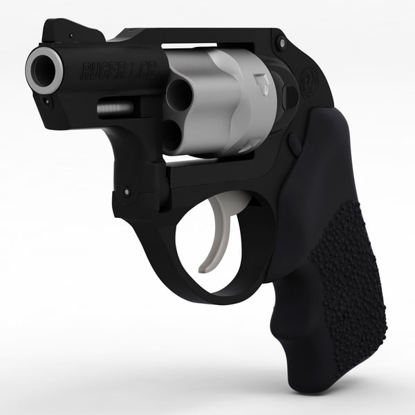 realistic revolver ruger lcr 3d model