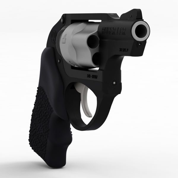 realistic revolver ruger lcr 3d model