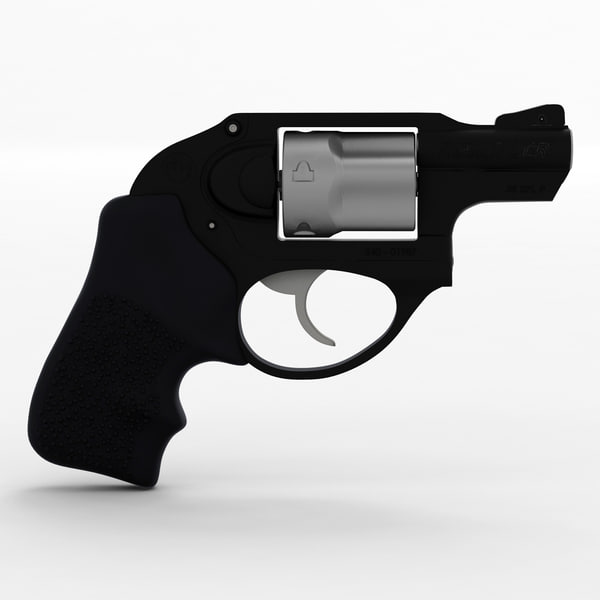 realistic revolver ruger lcr 3d model