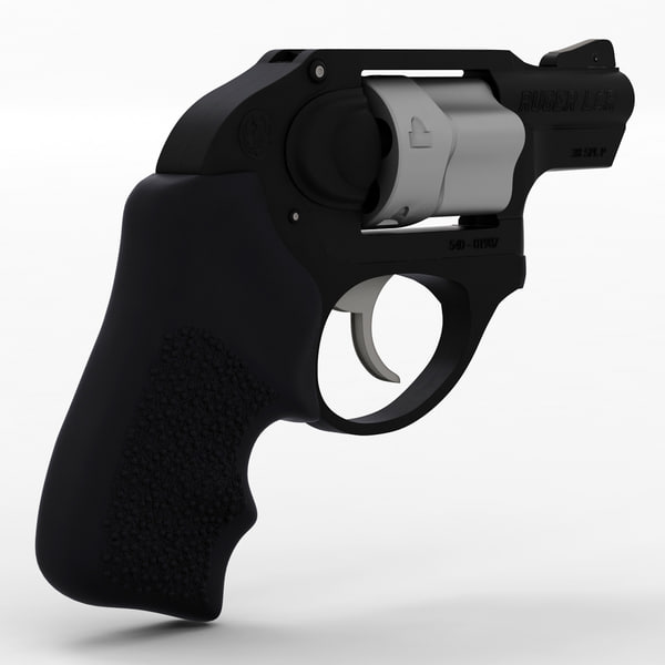 realistic revolver ruger lcr 3d model