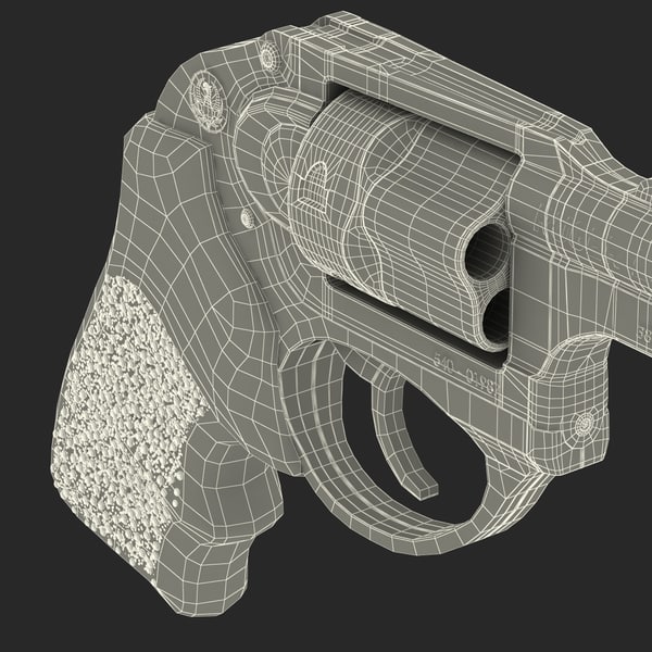 realistic revolver ruger lcr 3d model