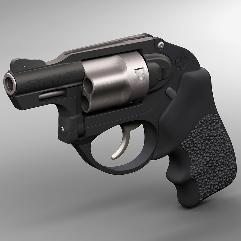 realistic revolver ruger lcr 3d model