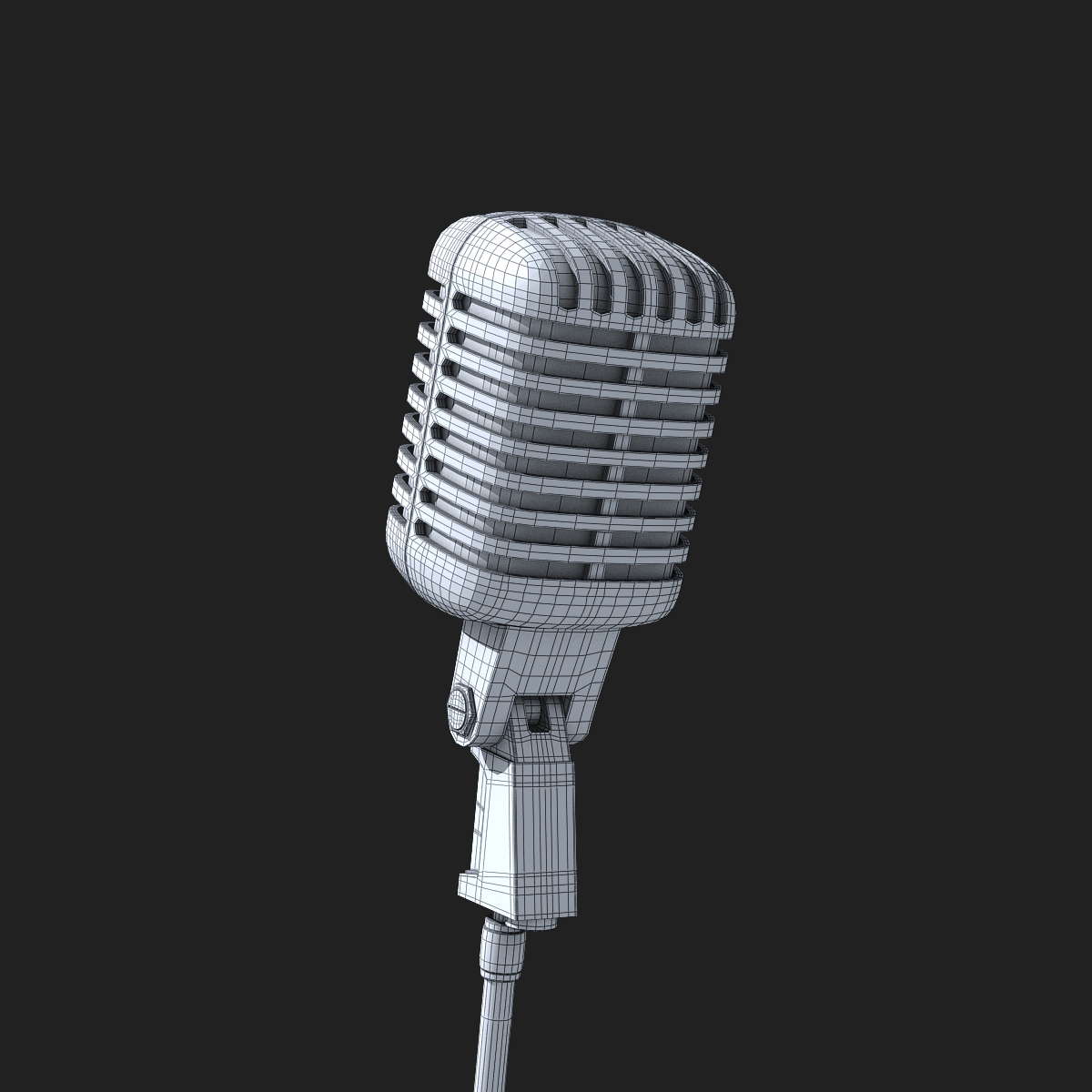 3ds max vintage microphone mic