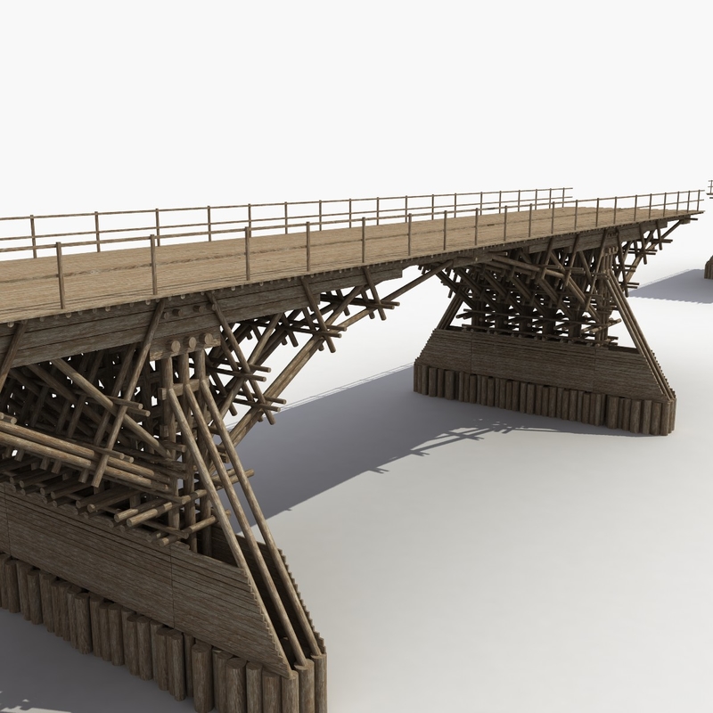 3d model wood bridge