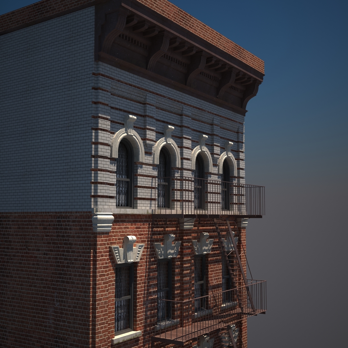 3d old building 07 model