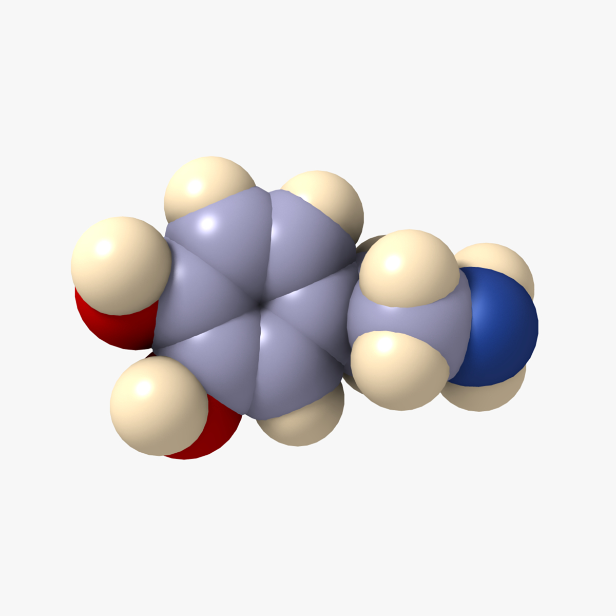 dopamine molecule neurotransmitters 3d model
