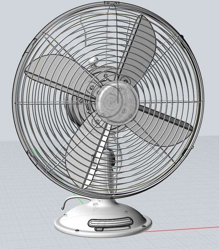 3d photoreal antique electric fan model