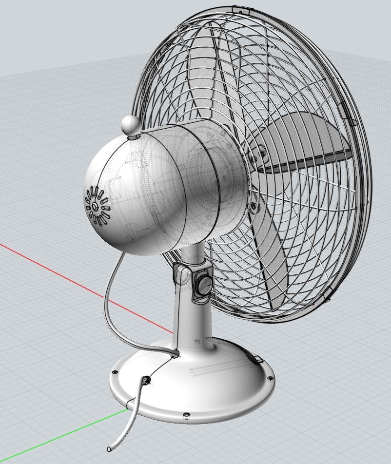 3d photoreal antique electric fan model