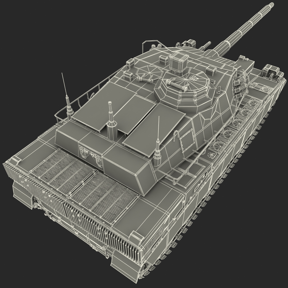 amx-40 french main battle tank 3d 3ds