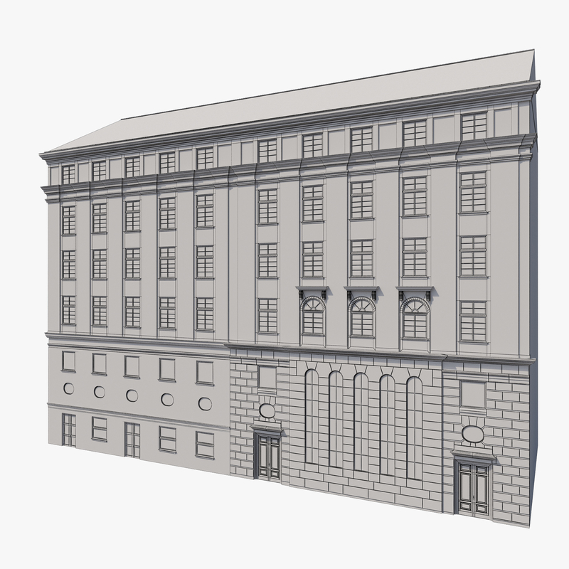 3d european building facades