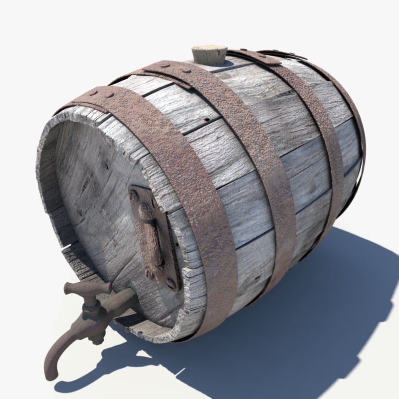 keg barrel wood fbx