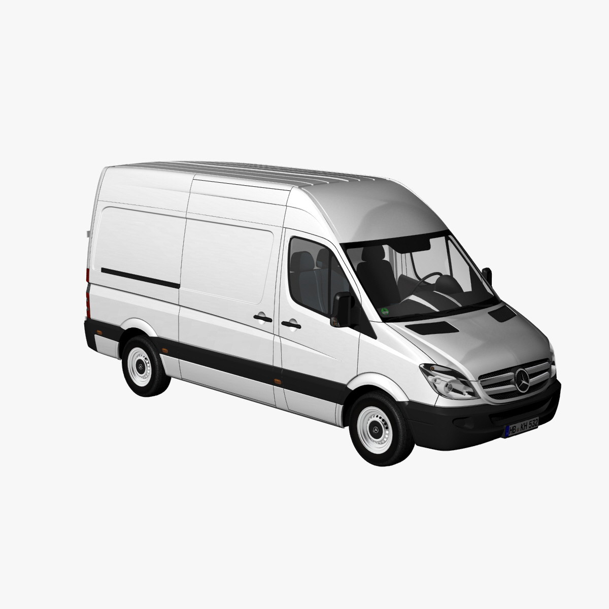 sprinter panel van 2012 3d model