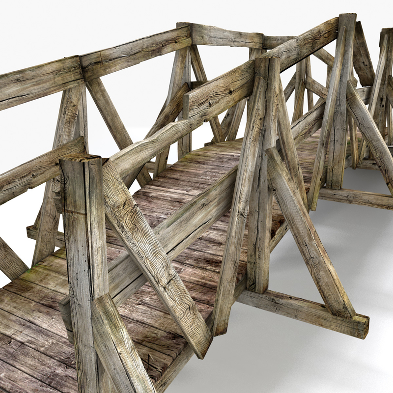 3d bridge wood model