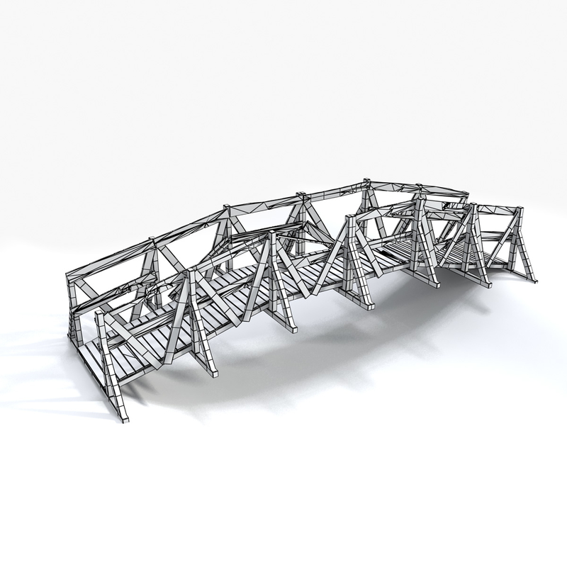 3d bridge wood model