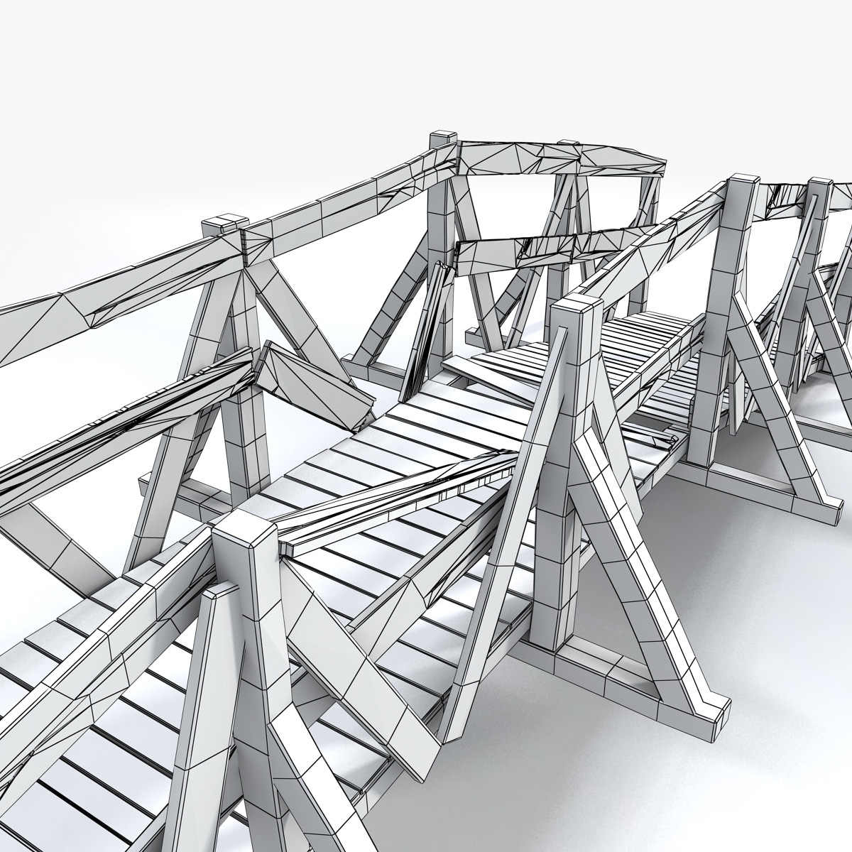 3d bridge wood model