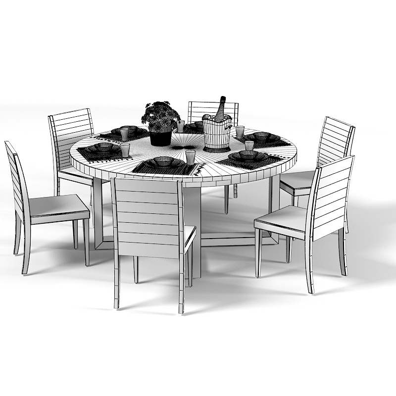 3d misuraemme dining table set model