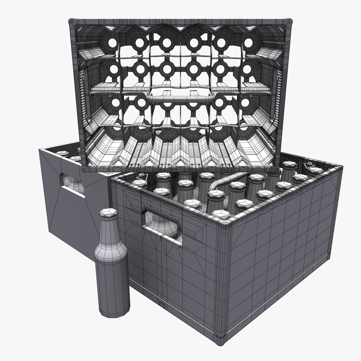 beer bottles crate 3d dxf