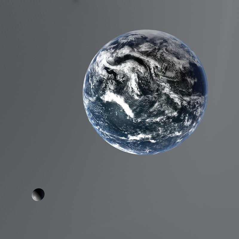 earth moon 3d model