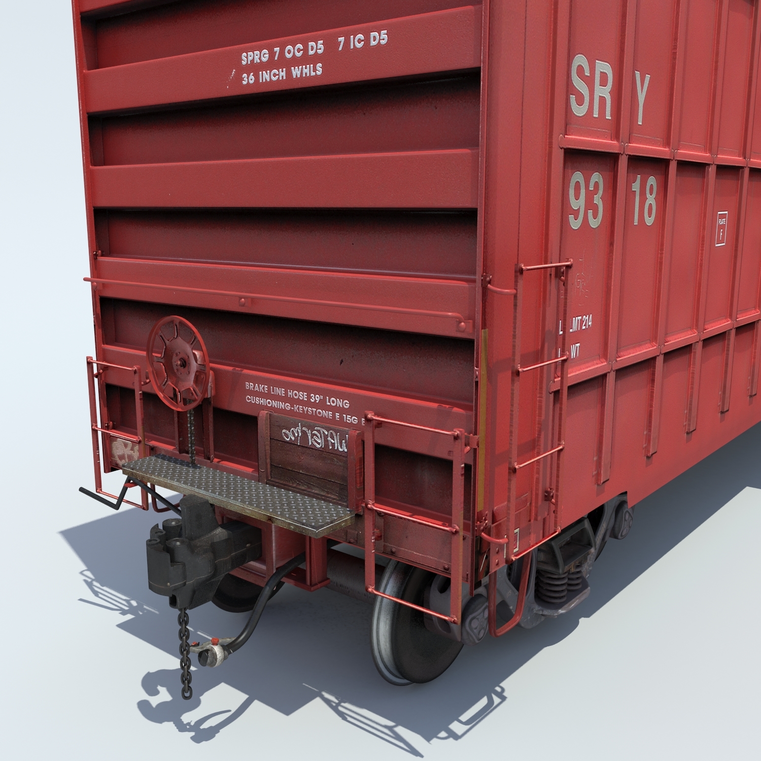 railway cargo car train 3d model