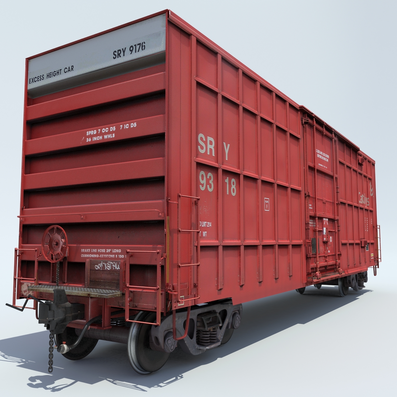 railway cargo car train 3d model