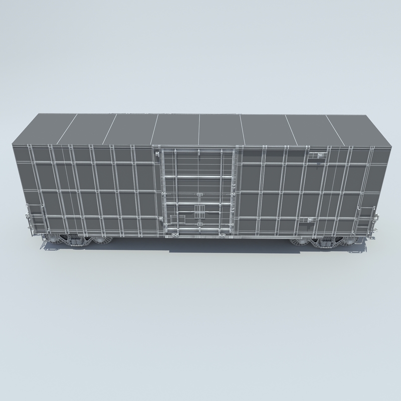 railway cargo car train 3d model